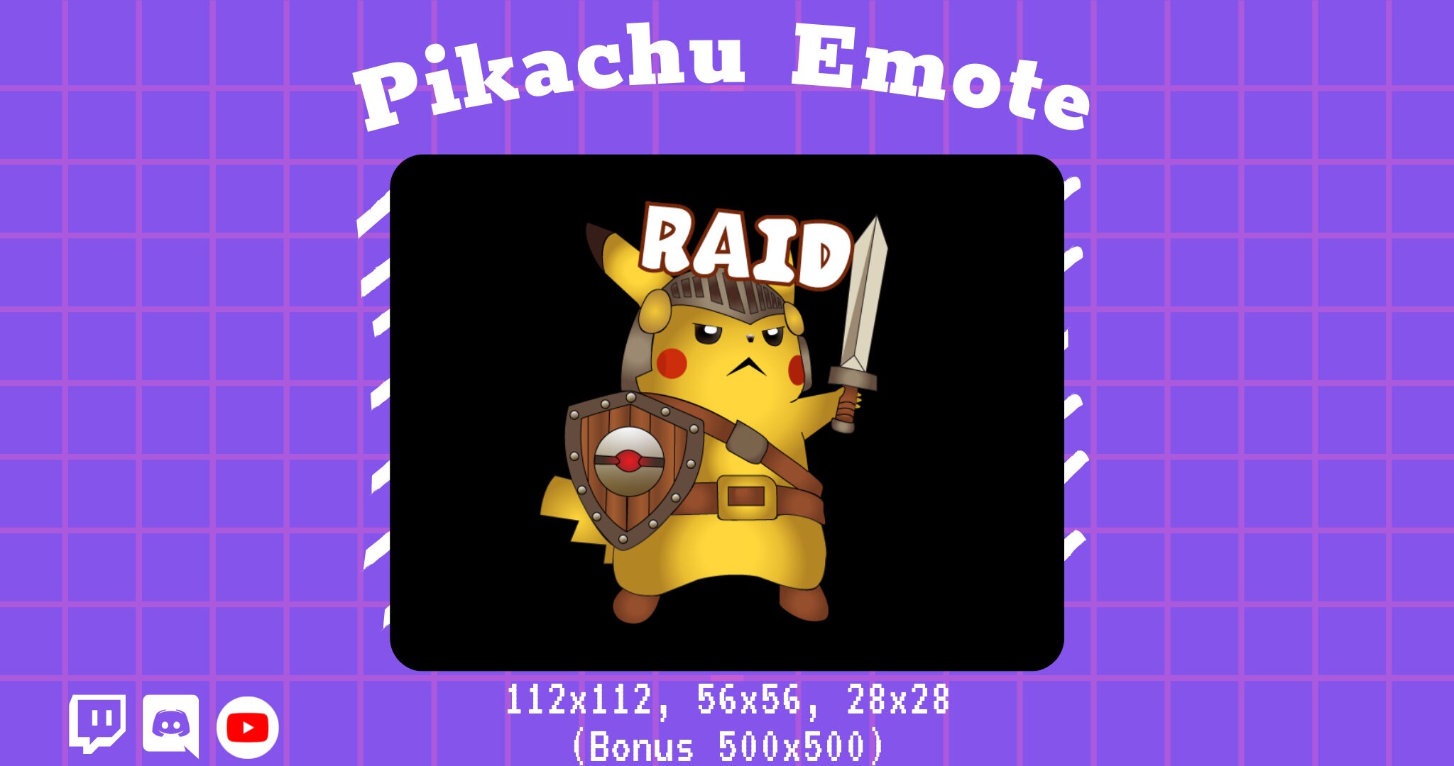 Pikachu Raid Emote Twitch Emote Raid Pokemon Pikachu Discord Youtube ...