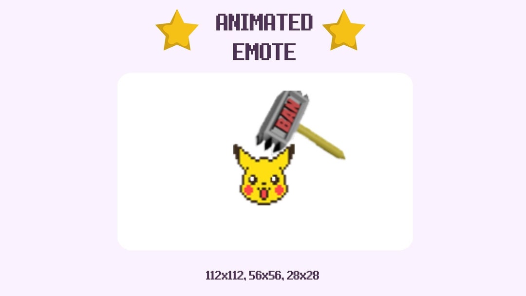 Animated Pikachu Emotes / Banned Pikachu / Ban Emote - Etsy