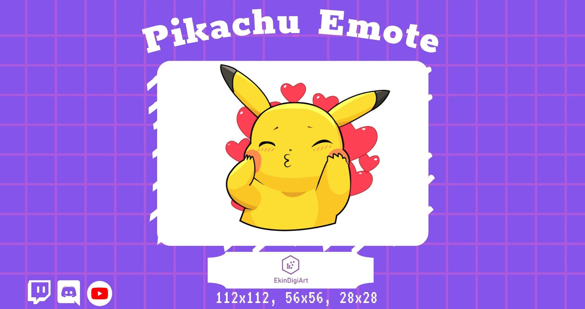 Pikachu Love Emote Twitch Emote Love Pokemon Pikachu - Etsy