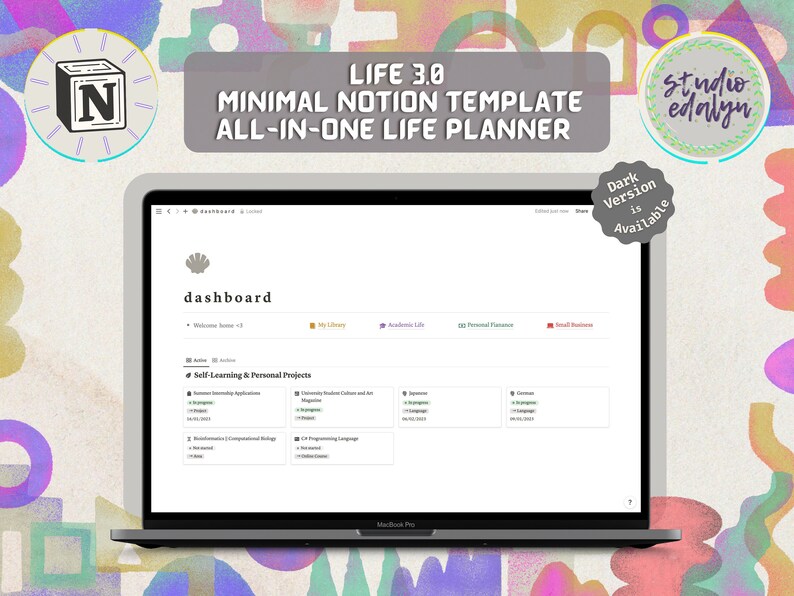 LIFE 3.0 || Minimal Notion Template || All-in-one Life Planner ...