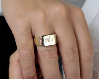 Initial Ring for Men | Etsy