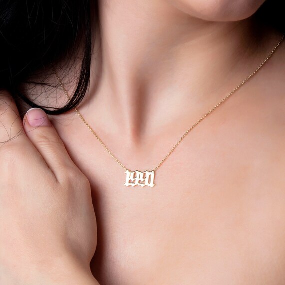 Gothic number necklace store