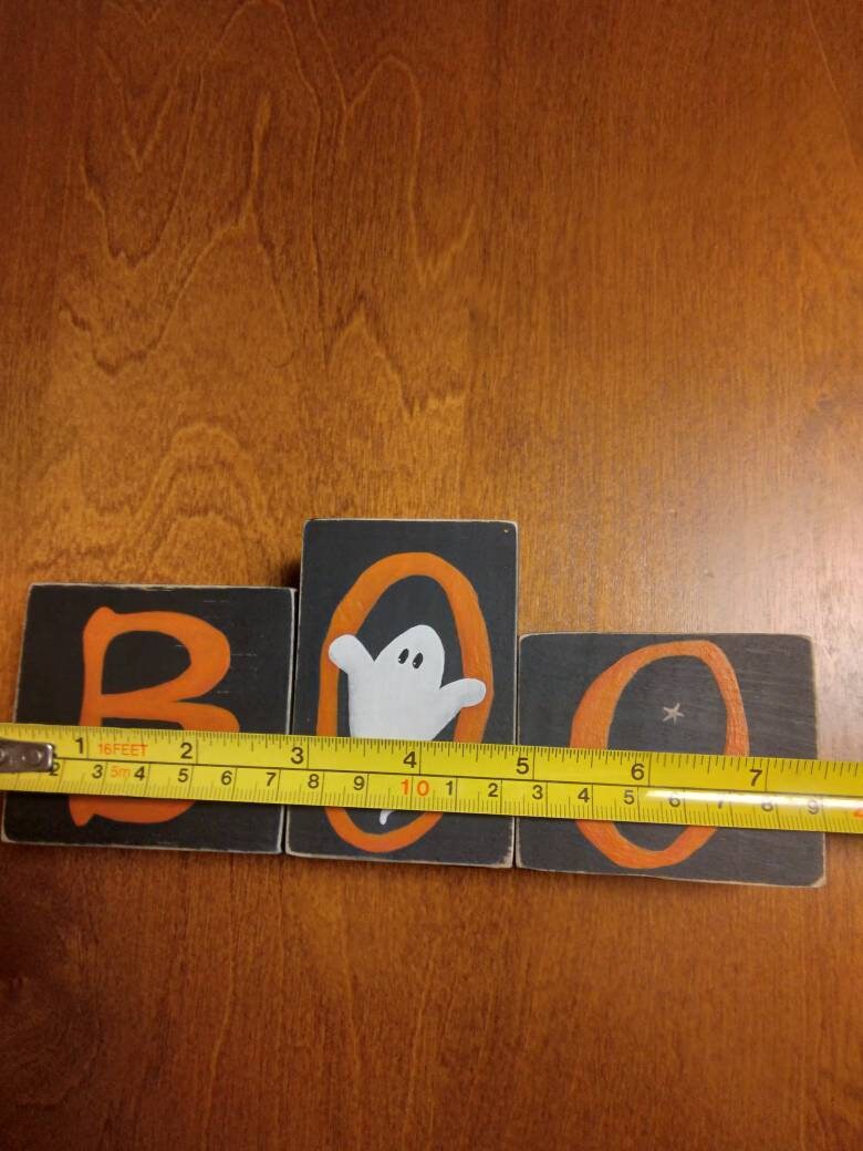 Halloween Wood BOO Blocks, Handpainted. Halloween Decor, Gift. Fall ...