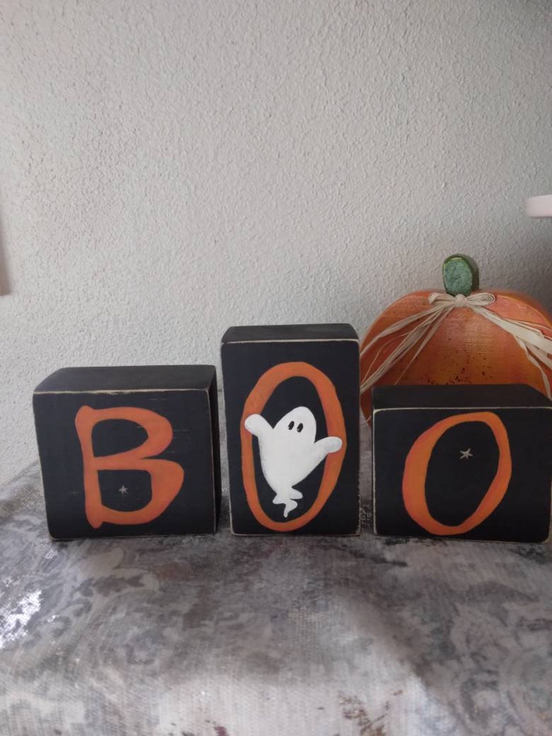 Halloween Wood BOO Blocks, Handpainted. Halloween Decor, Gift. Fall ...