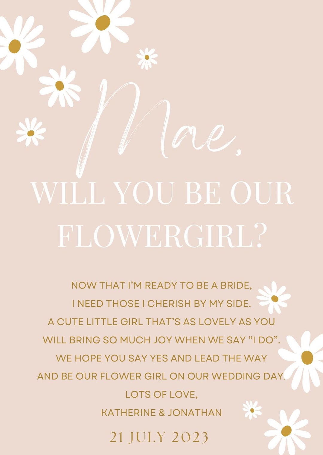 Digital Flowergirl Proposal Download With Cute Poem - Etsy