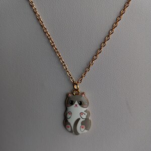 Dainty Cat Pendant/cutest Kitten Necklaces/five Little Gold Toned ...