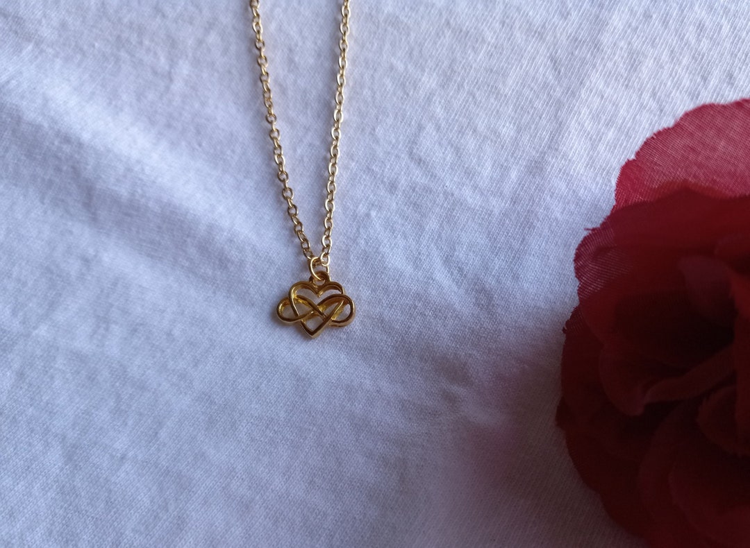 Gold Heart Infinity Symbol Pendant/heart Infinity Symbol Necklace/gold ...