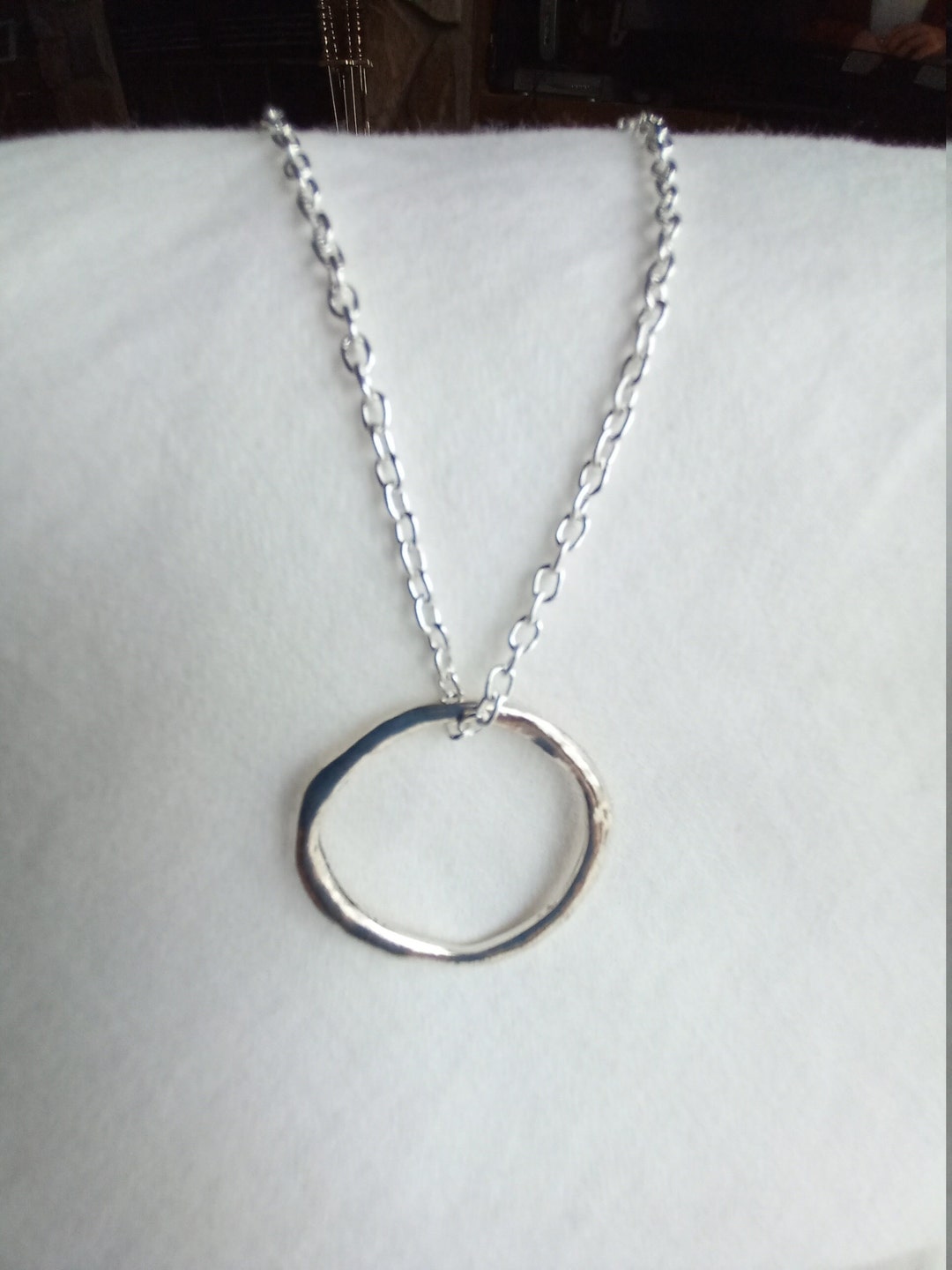 Circle Pendant/circle Necklace/antique Silver Colored Circular Charm - Etsy