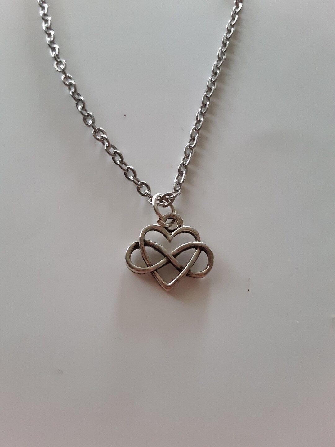 Silver Heart Infinity Symbol Pendant/heart Infinity Symbol Neccklace ...