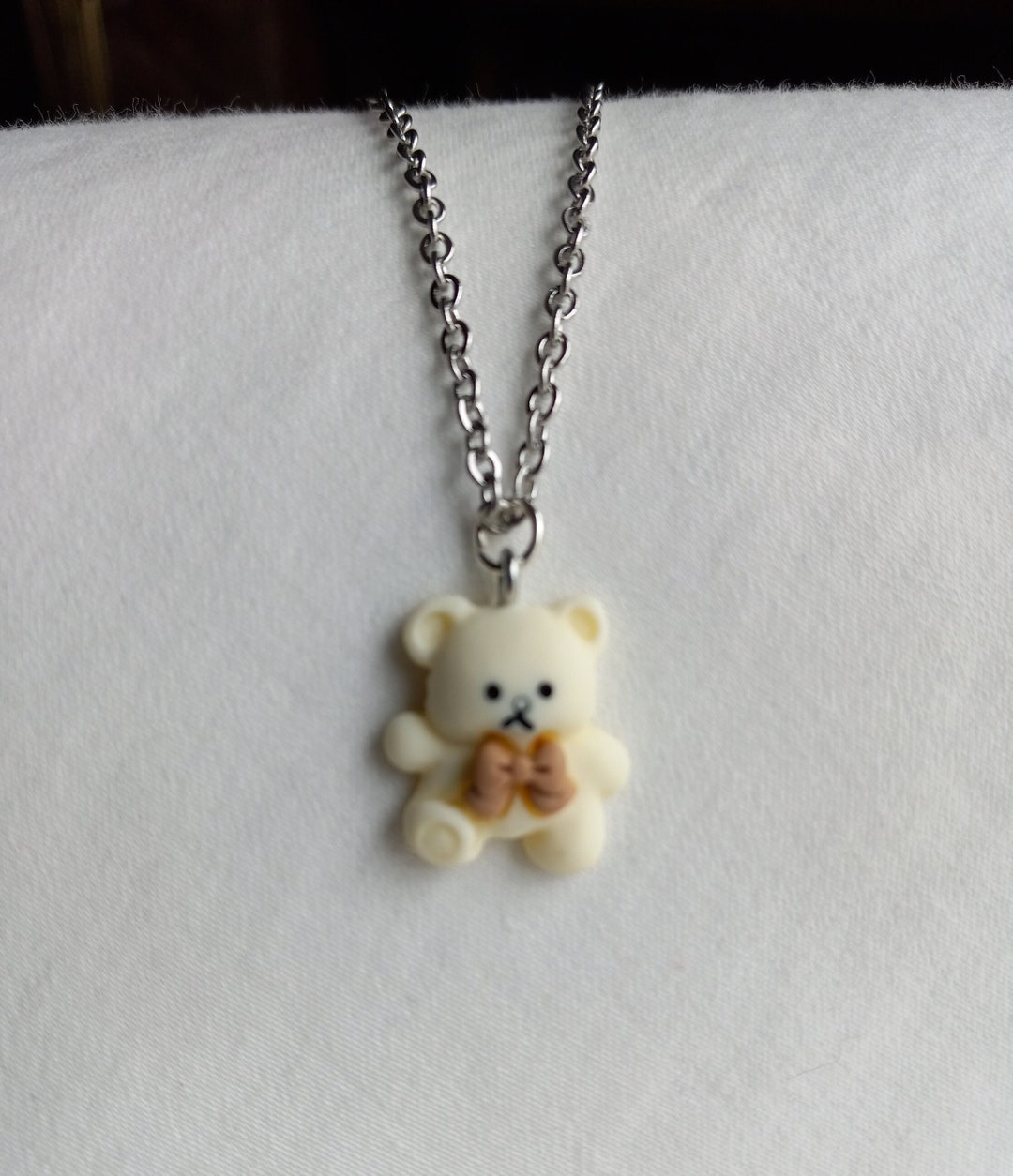 Little Teddy Bear Pendant/little Teddy Bear Necklace/delicate Little ...