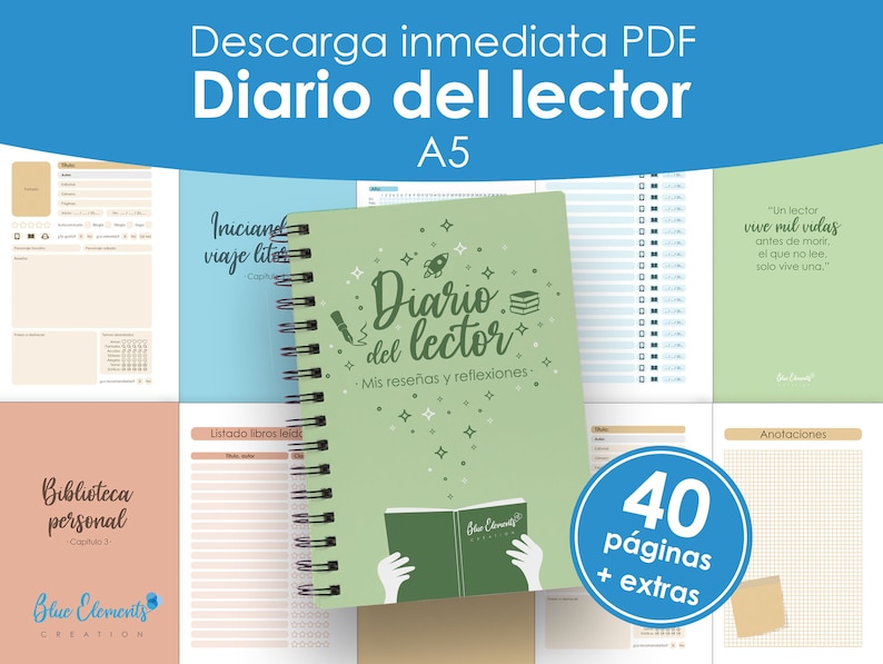 Diario del Lector Imprimible - Planificador de Lectura en PDF ...