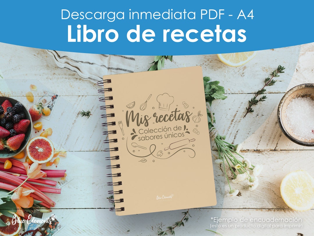 Recetario IMPRIMIBLE / Cuaderno para guardar recetas / Organiza tus ...