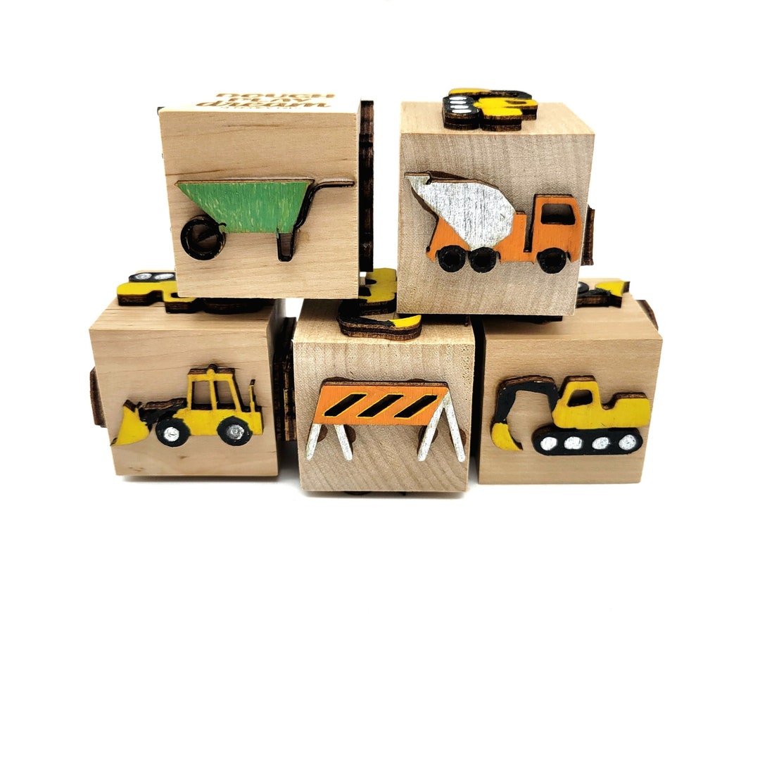 Construction Themed 5-sided Play Dough Cube Stamper - Etsy