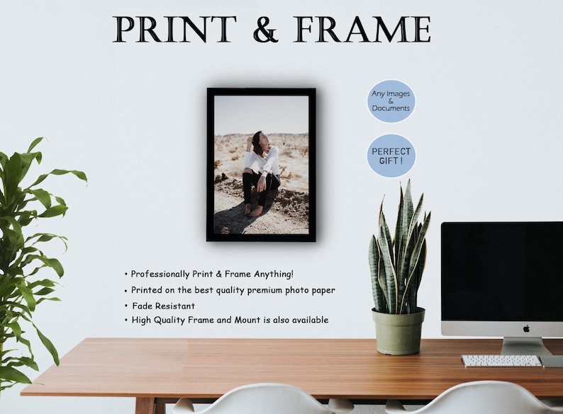Print and Frame Anything-custom Printing and Framing Black White Print ...