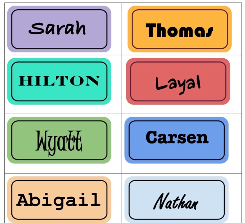 Classroom Name Tags- Template - Etsy