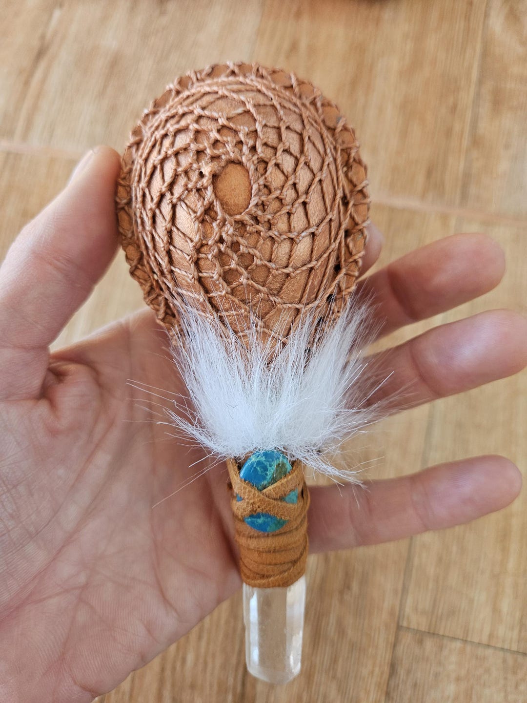 Maraca Gold Brass Soft Snake Sound Dreamcatcher Shamanic Instrument ...