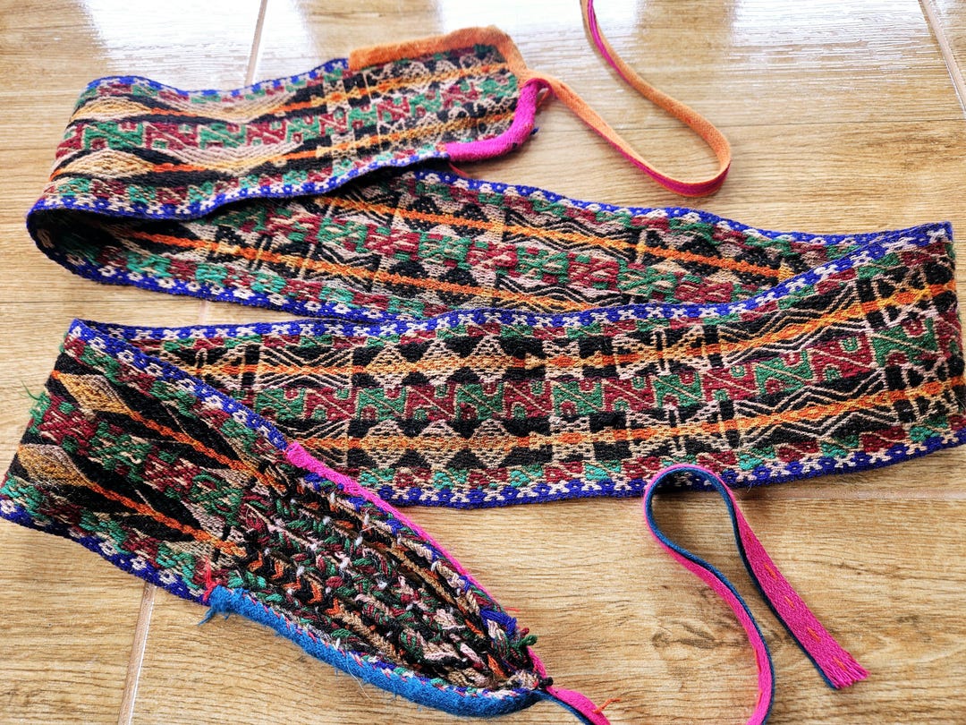 Wide and Long Traditional Handwoven Chumpi Protection Belt Andean ...