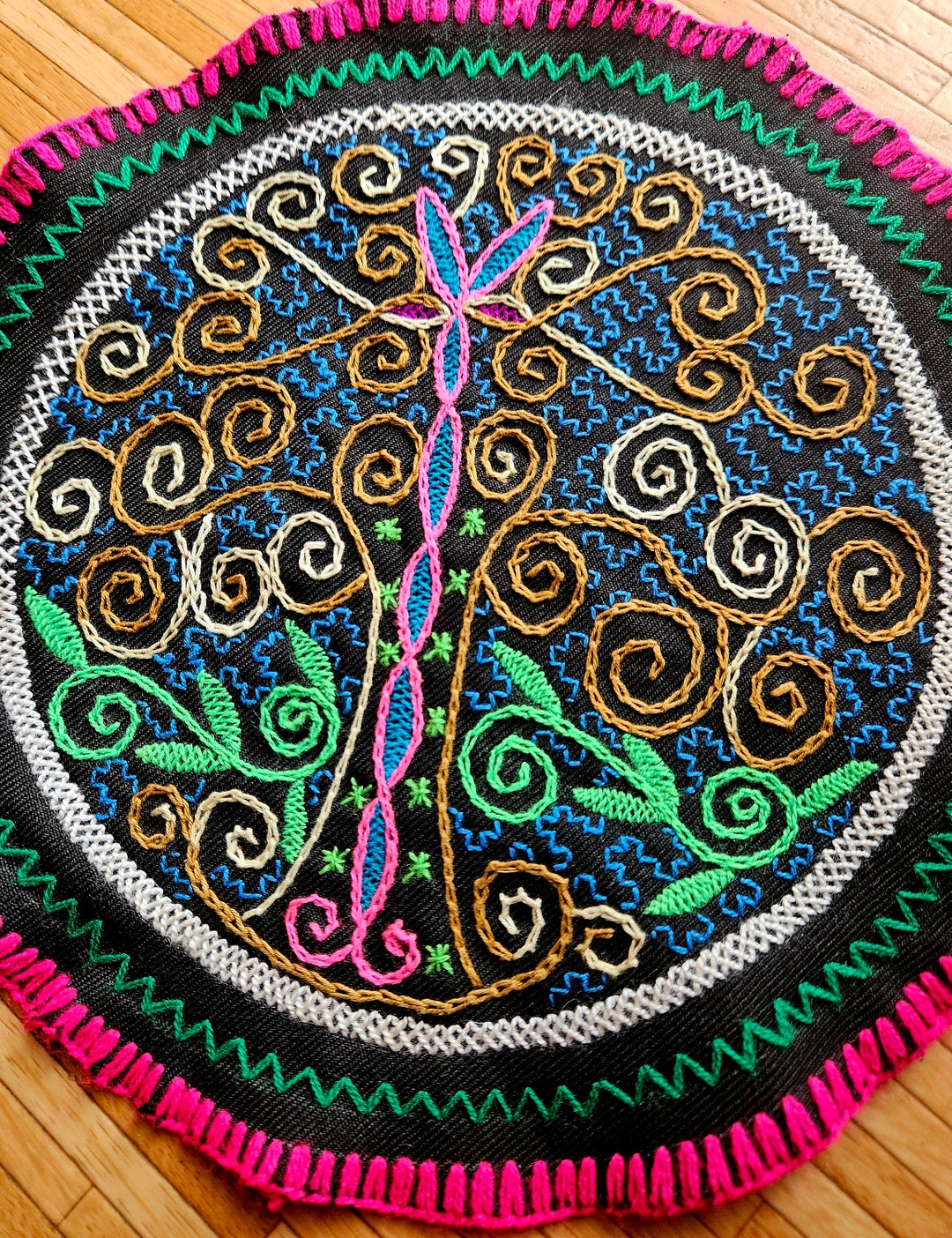 Noya Rao Spiral Tree Ayahuasca Handstitched Patch 26x26 Cm Shipibo ...