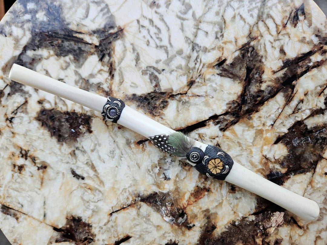 Lama Bone Tepi Rapeh Applicator Peruvian Stones and Ayahuasca Piece - Etsy