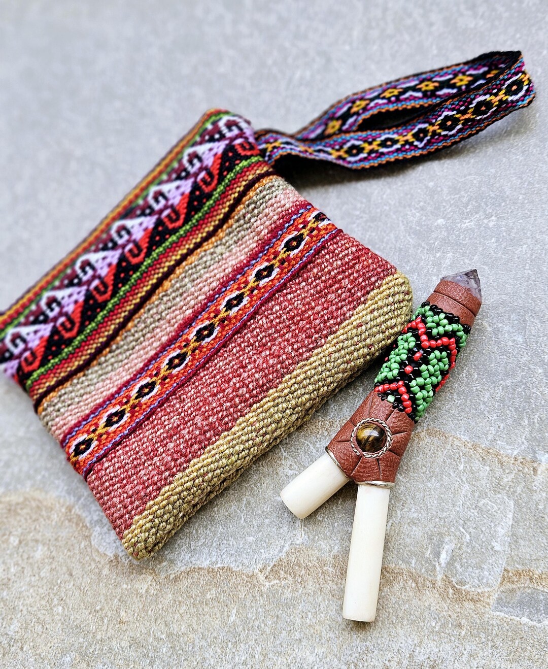 Kuripee Shipibo Icaros Pattern Palo Sangre Wood Selfapplicator Rapeh ...