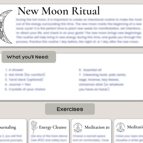 New Moon Guided Routine Worksheet | Etsy