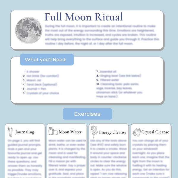 Full Moon Ritual Worksheet - Etsy