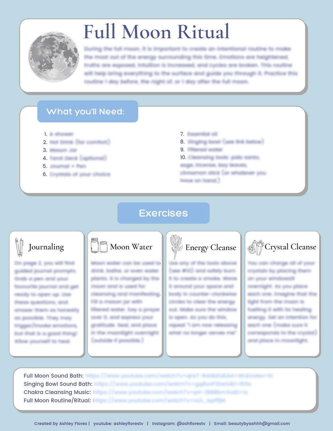 Full Moon Guided Routine Worksheet - Etsy