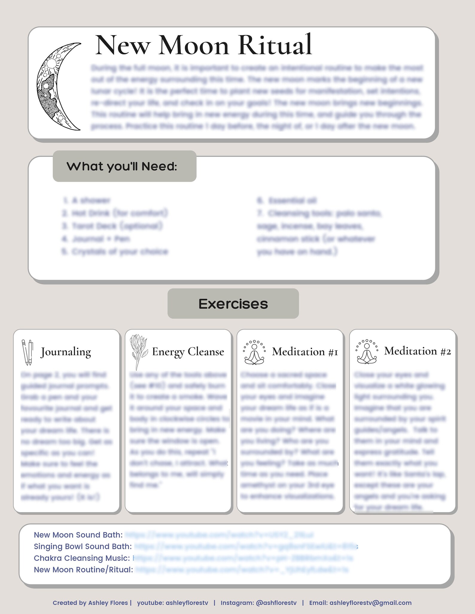 New+full Moon Routine Worksheet Bundle - Etsy