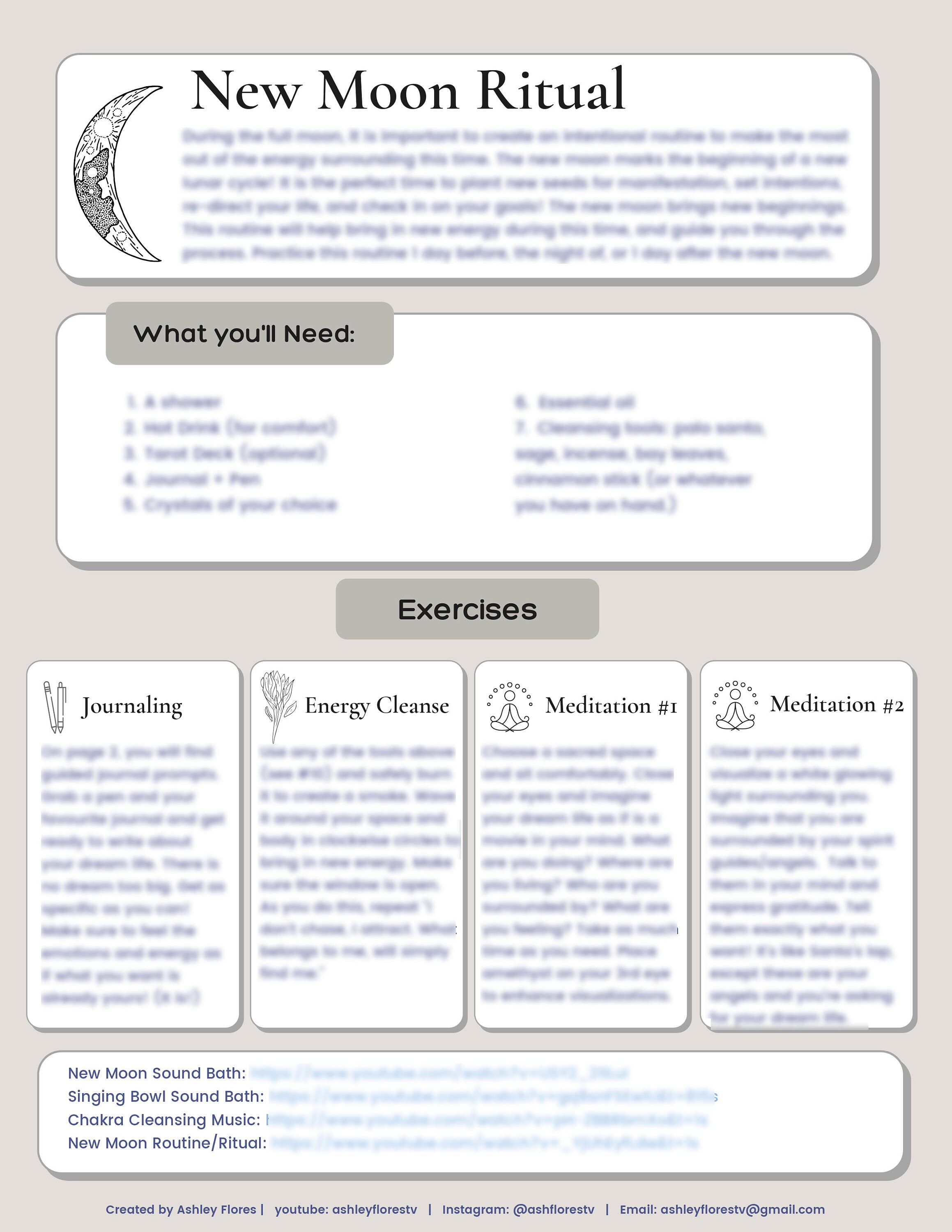 New+full Moon Routine Worksheet Bundle - Etsy
