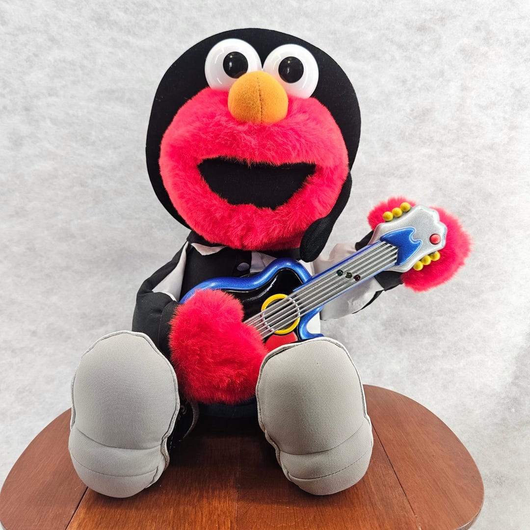 Sesame Street Country Elmo Plush Toy Fisher Price 2000 Mattel 93504 W ...