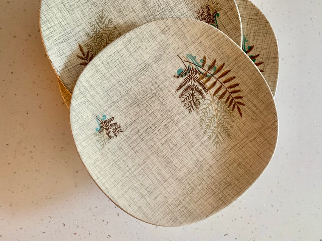 Vintage J & G Meakin Rock Fern Tableware China Side Plates Retro Table ...