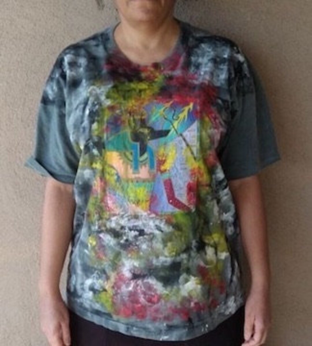 Hand Painted Tee Shirt, Painted Vintage Tee Shirt, Painted Graphic Tee ...