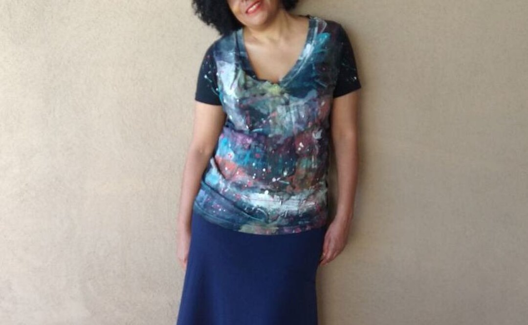 Hand Painted Hand Painted Tee Shirt Artsy Tee Shirt Abstract Art Tee ...