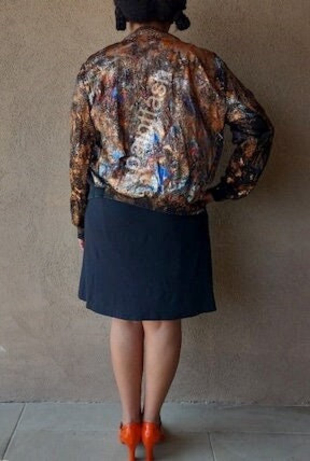 Multi-colored Paint on Upcycled Zip up Jacket - Etsy