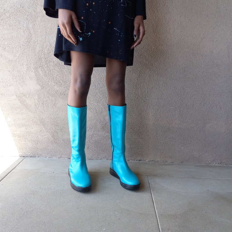 Turquoise Boots - Etsy