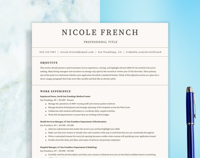 Editable, Professional Extended CV curriculum Vitae Template - Etsy