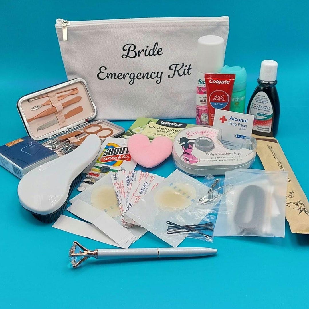 Personalised Bride Emergency Kit – Wedding Day Survival Bag, UK Made - Etsy