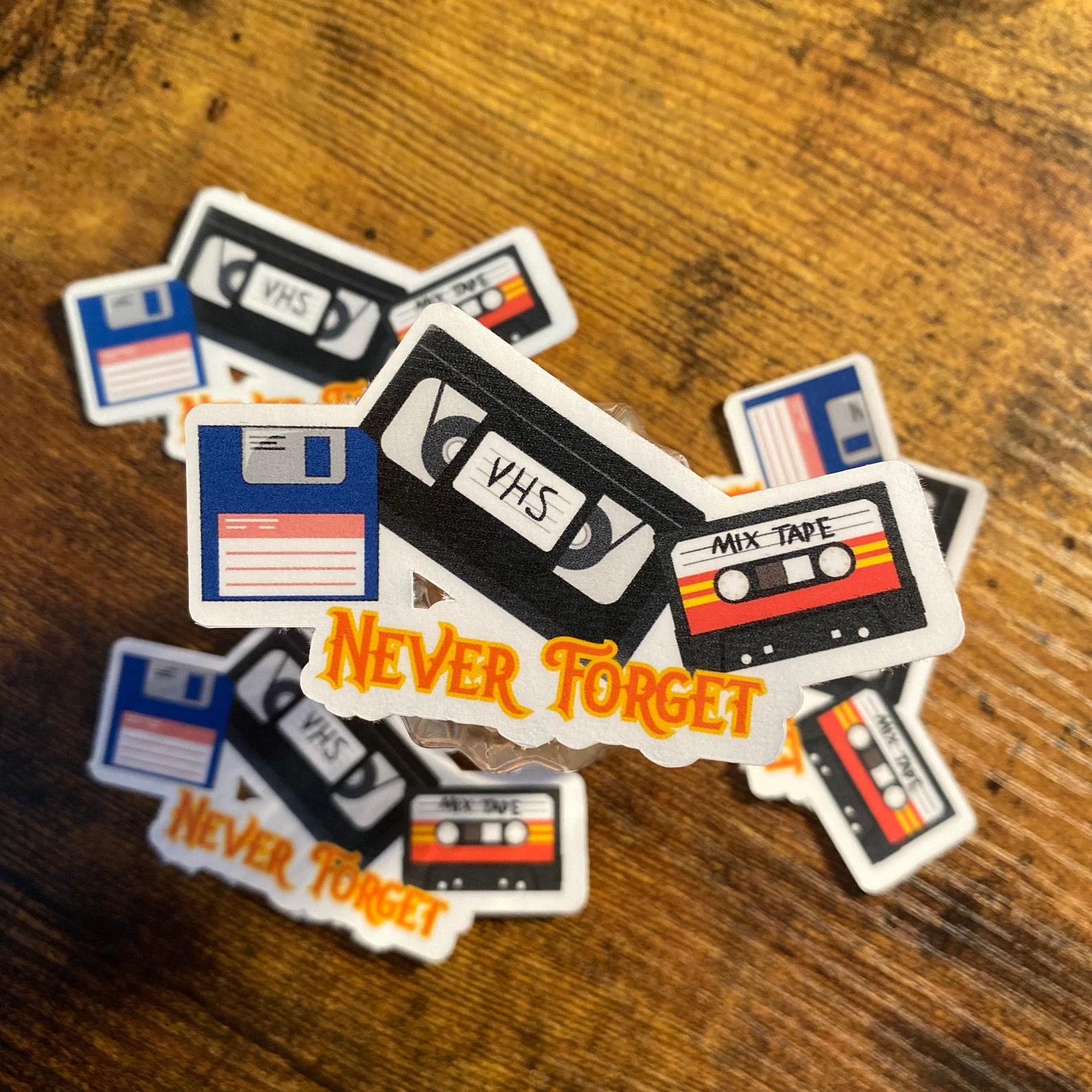 Vinyl Sticker 80s 90s Floppy Disk VHS Cassette Never Forget - Etsy
