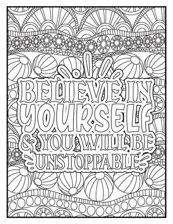 50 Motivational Adult Coloring Pages | Etsy
