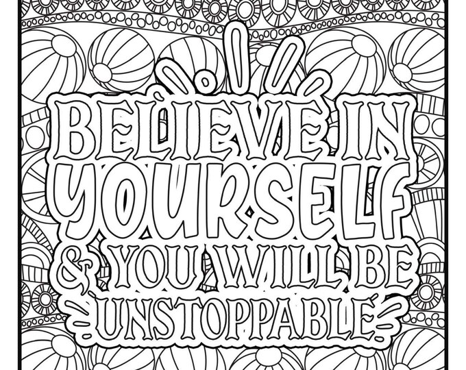 50 Motivational Adult Coloring Pages - Etsy
