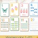Watercolor 1-20 Numbers Flashcards Preschool Math Homeschool Counting ...