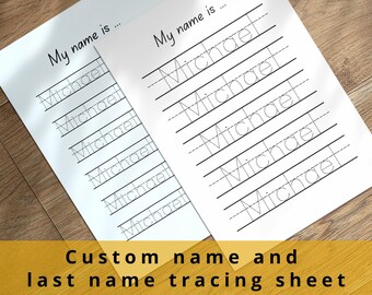 Name Tracing Worksheets - Etsy