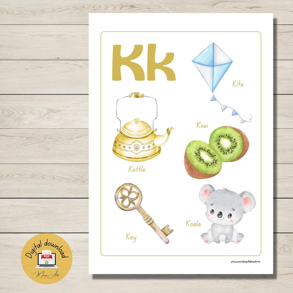 Watercolor Alphabet Poster Classroom ABC Poster Preschool - Etsy