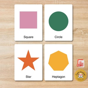 Shapes Flashcards for Kids Learn Basic Geometry Toddler Educational ...