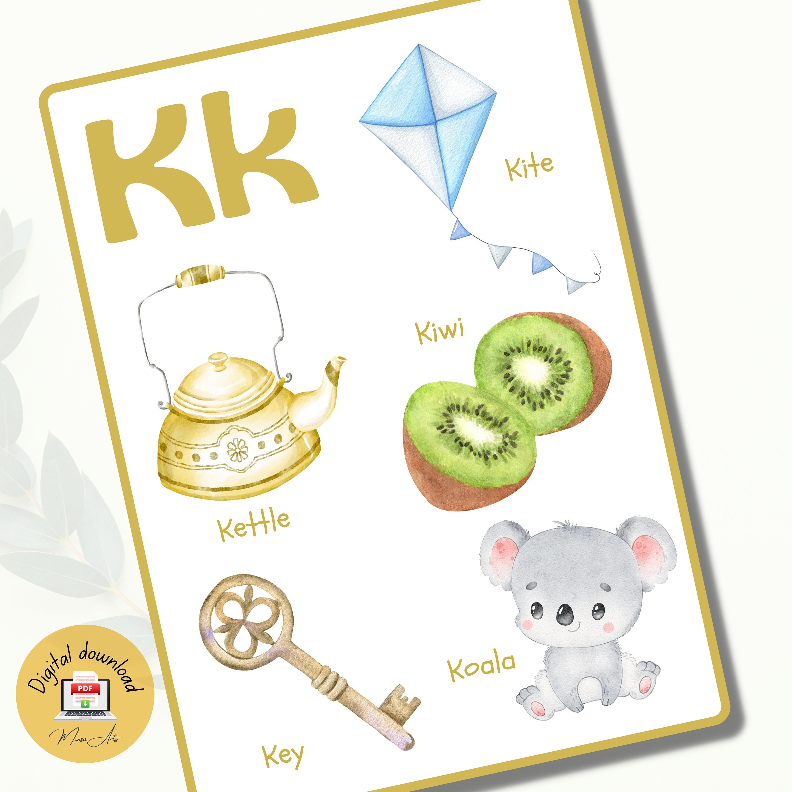 Flashcards for Kids Phonics Flashcards ABC Watercolor Cards - Etsy Canada