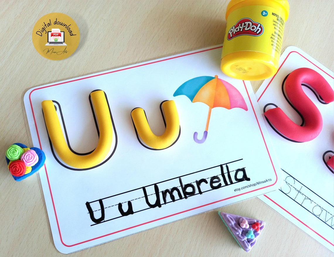 Alphabet Play Doh Printable Mats Preschool ABC Playdough - Etsy