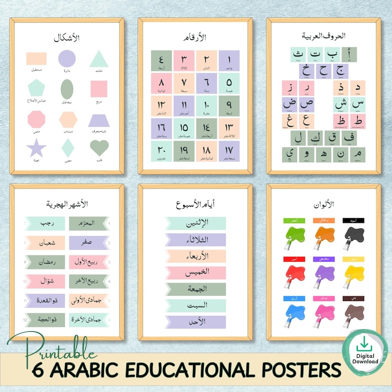 Arabic Learning Posters - Etsy
