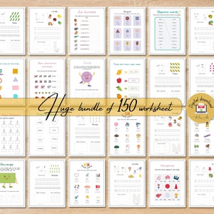 Printable Worksheets Bundle, Alphabet, Tracing, Color, Numbers, Shapes ...