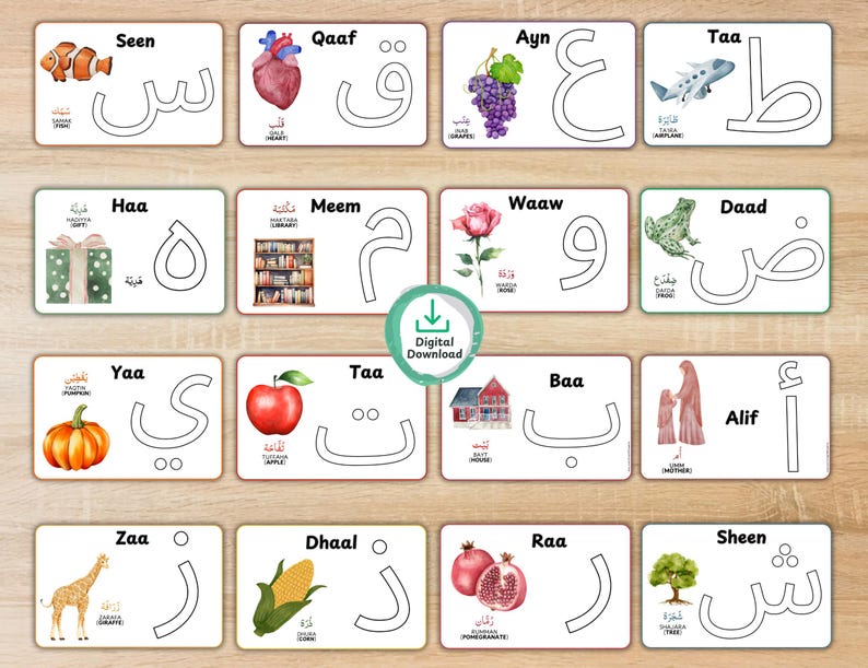PRINTABLE Arabic Alphabet Playdough Mats | Islamic Learning Alif Baa ...