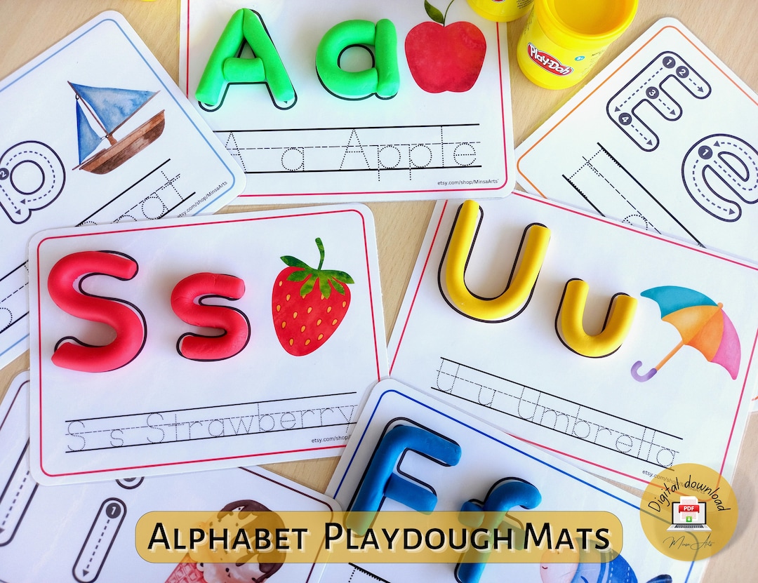 Alphabet Play Doh Printable Mats | Preschool ABC Playdough Activity for ...